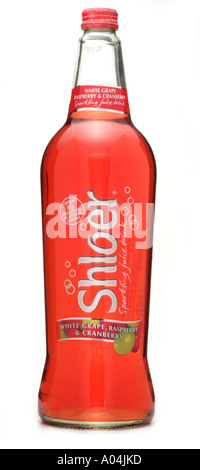 A bottle of Shloer sparkling red grape juice drink on a white ...