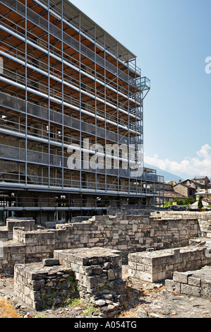 Aosta - Roman theatre & amphitheatre Stock Photo - Alamy