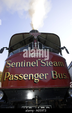 Sentinel Steam Passenger Bus driving around Bowness on Windermere Lake ...