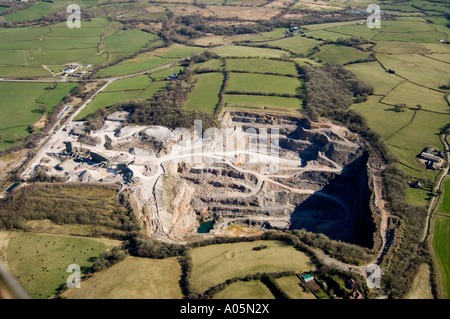 Aerial Quarry near Bridgend South Wales Stock Photo - Alamy