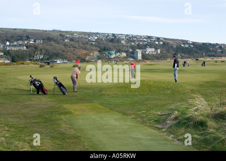 Golfers Harlech Golf Club North West Wales Stock Photo - Alamy
