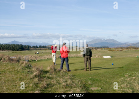 Golfers Harlech Golf Club North West Wales Stock Photo - Alamy