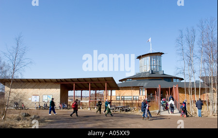 Birdwatchers entering Liminka Bay Nature Centre ( Liminganlahden ...