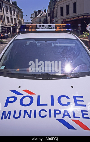 Police car in Normandy Stock Photo - Alamy