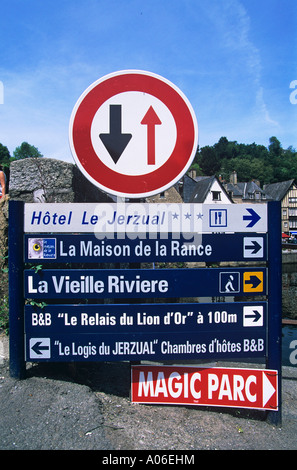 Detail of road signs in Brittany Stock Photo - Alamy