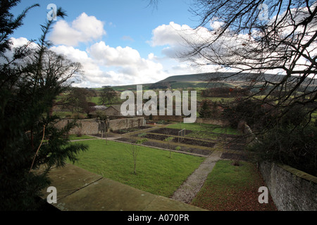 Downham, Lancashire, View to Pendle Hill, in Ribble valley, UK, Europe ...