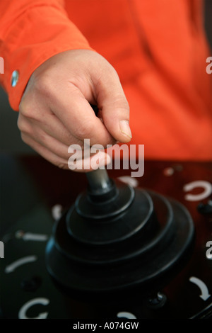 Graphic shot of Tugboat captain using controls whilst manoevering by ...