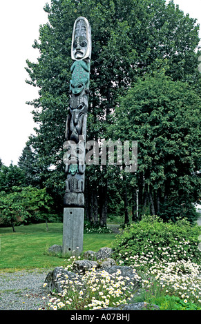 Totem pole by North American Native indians. Totem poles are monumental ...