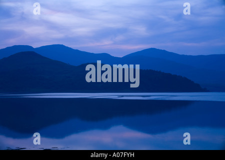 Reflective landscape Loch Spelve, Croggan, Isle of Mull, Scotland ...