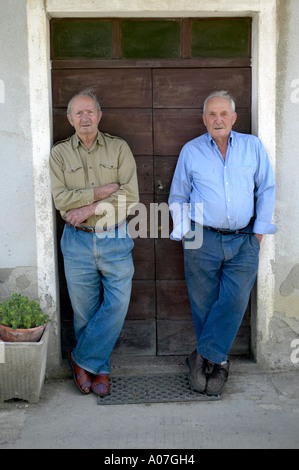 two brothers in italy enjoying the land they once worked Stock Photo ...