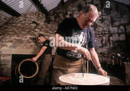 Ancient art of Coopering Barrel making using traditional tools Stock ...