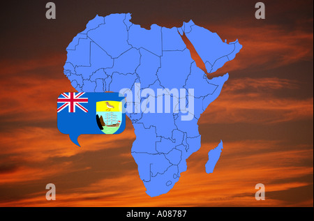 Map and flag of St. Helena Stock Photo - Alamy