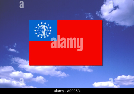 Flag of Burma see Myanmar Birma Stock Photo - Alamy