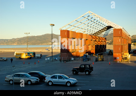 The Nomadic Museum is a temporary structure designed by renowned ...