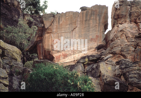 Tsodilo hills, rock paintings of animals, Louvre of desert, isolated ...