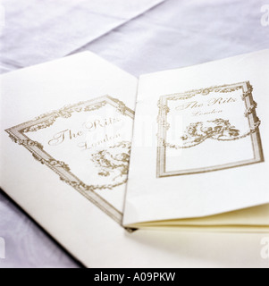 food menus at the Ritz London England UK Stock Photo - Alamy