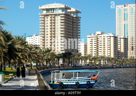 Sharjah City tower block Stock Photo - Alamy