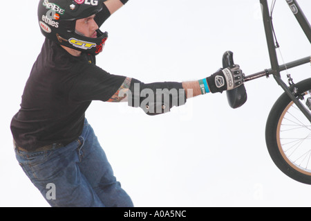 Professional Bicycle stunt rider Jamie Bestwick flying high at the ...