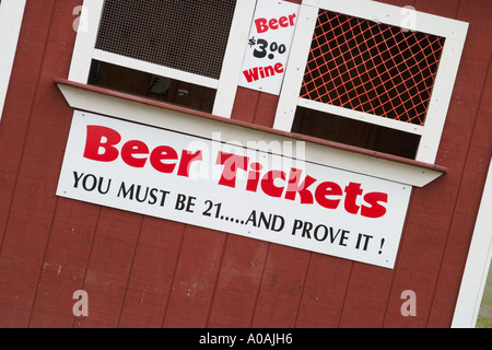 Sign at a fair reading Beer Tickets Stock Photo - Alamy