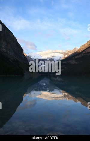 Mount Victoria and Glacier reflected in the colourful water of Lake ...