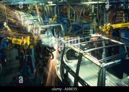 Robots weld van bodies at General Motors plant in Baltimore MD DA 4037 ...