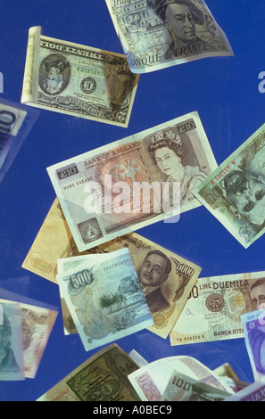 Major currencies of the world floating in space Stock Photo - Alamy