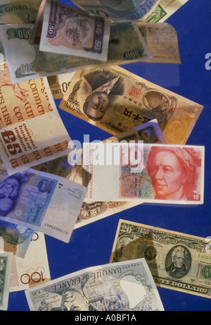 Major currencies of the world floating in space Stock Photo - Alamy
