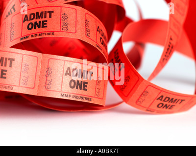 single red raffle ticket isolated on white background Stock Photo - Alamy