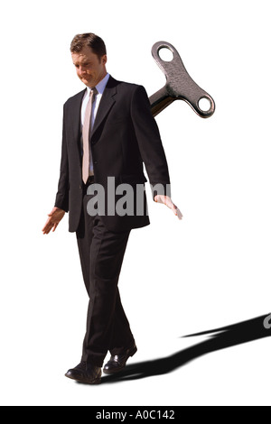 Businessman in business concept with robotic arm Stock Photo - Alamy