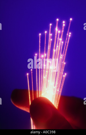 Hand holding fiber optic strands Stock Photo - Alamy