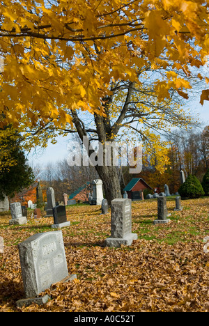 Stock image of a cemetery with fall foliage colours Stock Photo - Alamy