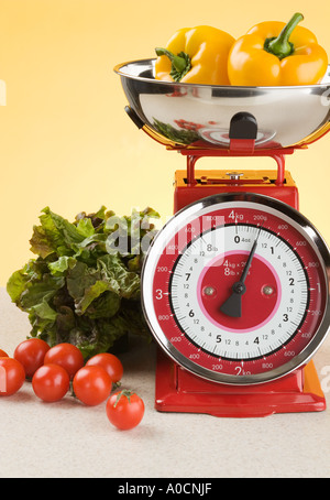 A close-up of a produce scale at a grocery store checkout, focusing on ...
