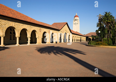 Stanford University campus, Main Quad with Hoover Tower Stock Photo - Alamy
