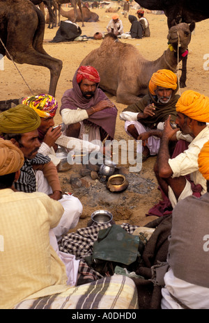 Marwari Warriors gathered around their desert camp Nomadic People of ...
