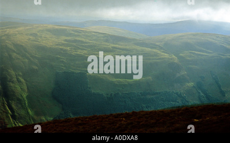 View across Moffat Water Glacial valley from White Coomb Stock Photo ...