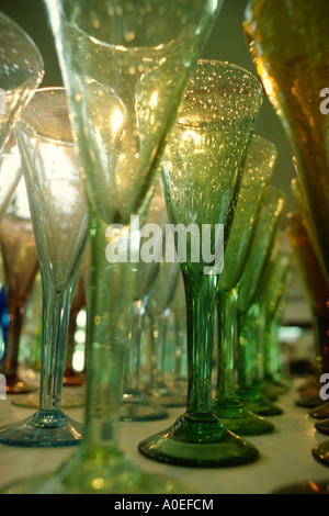Biot France Locally made wine glasses showing air bubbles boules in the ...