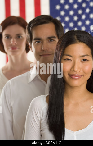Young handsome latin patriotic man wearing united states of america ...