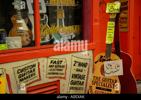 Andy's guitar shop in Denmark Street, London, UK Stock Photo: 9943805 ...