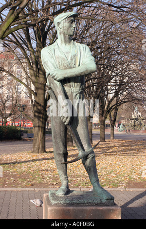 statue worker Berlin Deutschland Germany East German Alexanderplatz ...