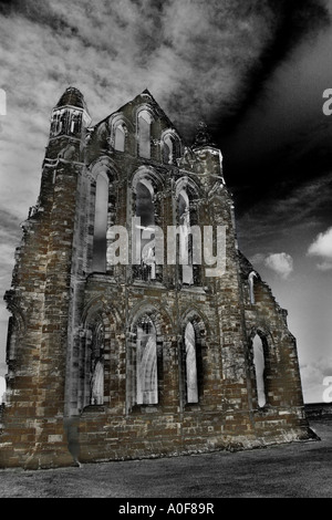 Black & white image of Whitby Abbey ruins Stock Photo - Alamy