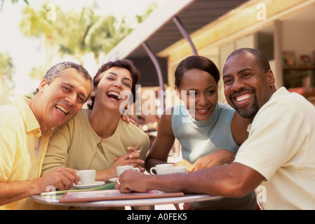 Portrait of two mature couples smiling Stock Photo - Alamy