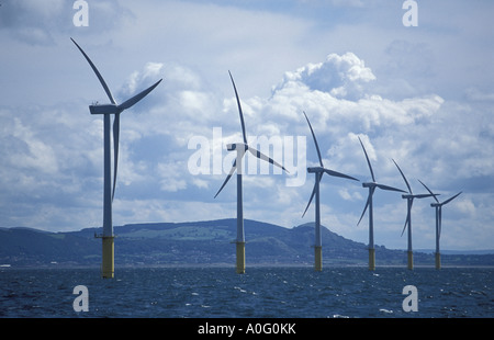 Some of the 30 turbines that make up North Hoyle off shore wind farm ...