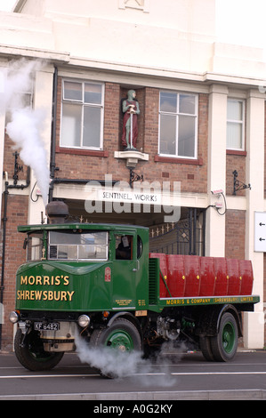 1931 vintage sentinel steam lorry speeding through the british ...