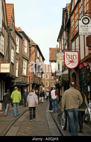 LITTLE SHAMBLES old narrow street in the city centre of York North ...