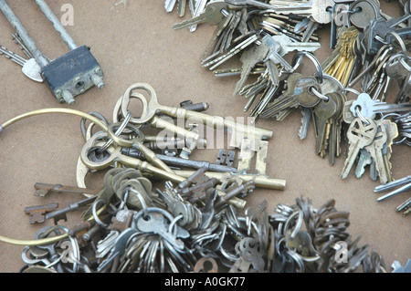 Old keys for sale for collectors Stock Photo - Alamy