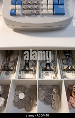 Cash register with open money drawer Stock Photo - Alamy