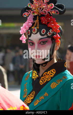 Traditional dress worn during Chinese New Year celebrations in Kobe ...