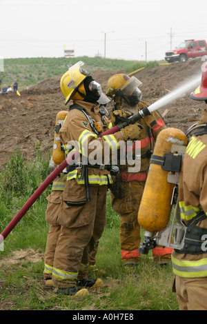 Firefighters Fighting Barn Fire Stock Photo - Alamy