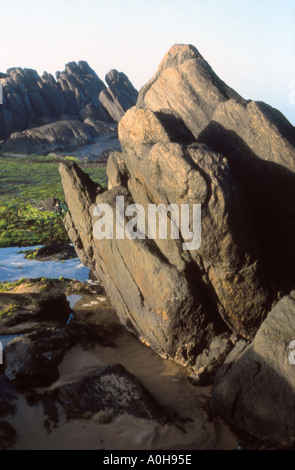 rock formations at the beach, Sri Lanka, Yala National Park Stock Photo ...