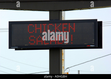 LED Information computer sign showing a message in red lettering Stock ...